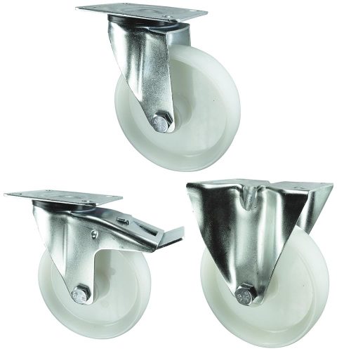 F23. Heavy Duty Castors. Plate Fix. 100mm, 125mm, 150mm, 200mm dia ...