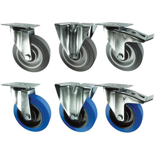 F23. Heavy Duty Castors. Plate Fix. 100mm, 125mm, 150mm, 200mm dia ...