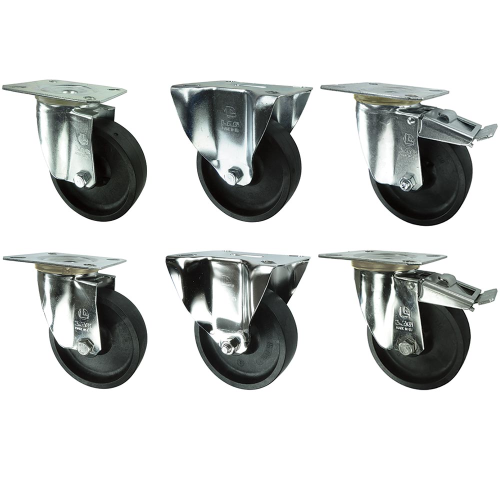 H39. Heat Resistant - High Temperature Castors. Plate Fix. 80mm, 100mm ...