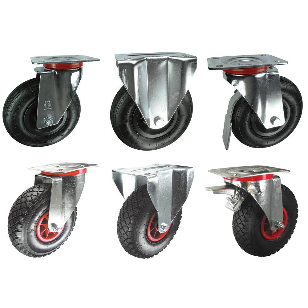 H41. Pneumatic Tyre & Puncture-proof Wheel Castors - Plastic Centre ...