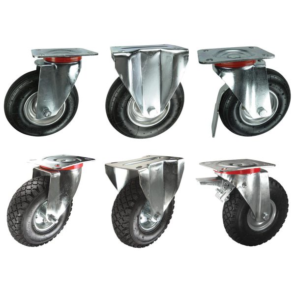 H41. Pneumatic Tyre & Puncture-proof Wheel Castors - Plastic Centre ...