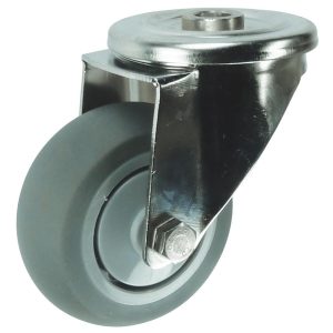 H38. Stainless Steel Castors. 12mm Single Bolt Fix. Nylon, Rubber or ...